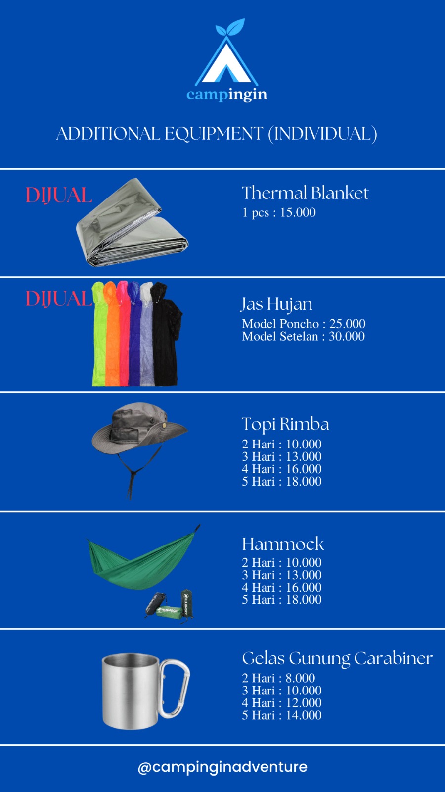 Campingin – Sewa Peralatan Outdoor Surabaya